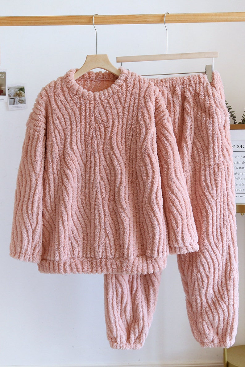 Woman Winter Warm Sherpa Sherpa Line Top With Pants Homewear for Ladies ...