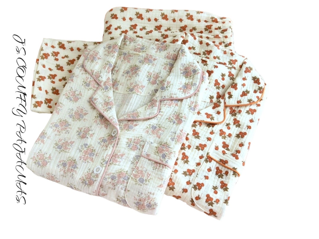 Cotton Cozy Floral Pjs Set for Woman Pjs Homewear Sets Pjs Cozy Pjs - Etsy