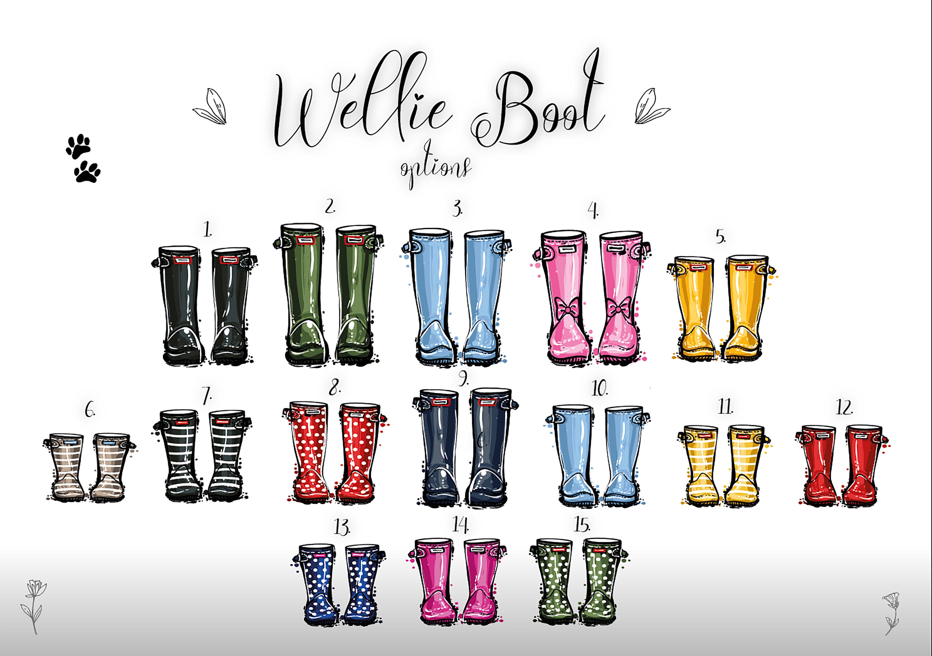 Our Family Personalised Print Wellies Family Print Family | Etsy