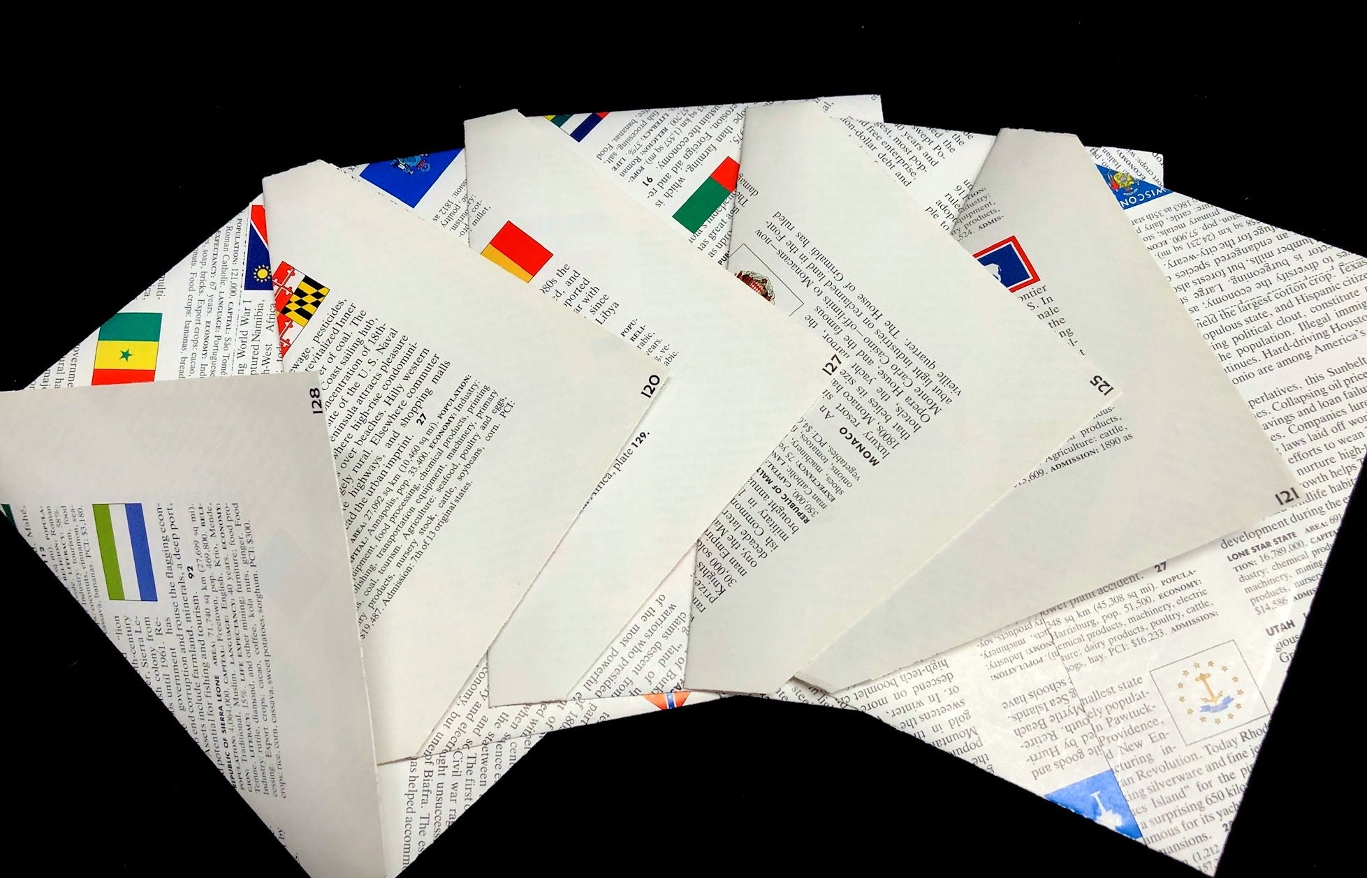 World Flags Paper Upcycled Envelopes Colorful Recycled - Etsy