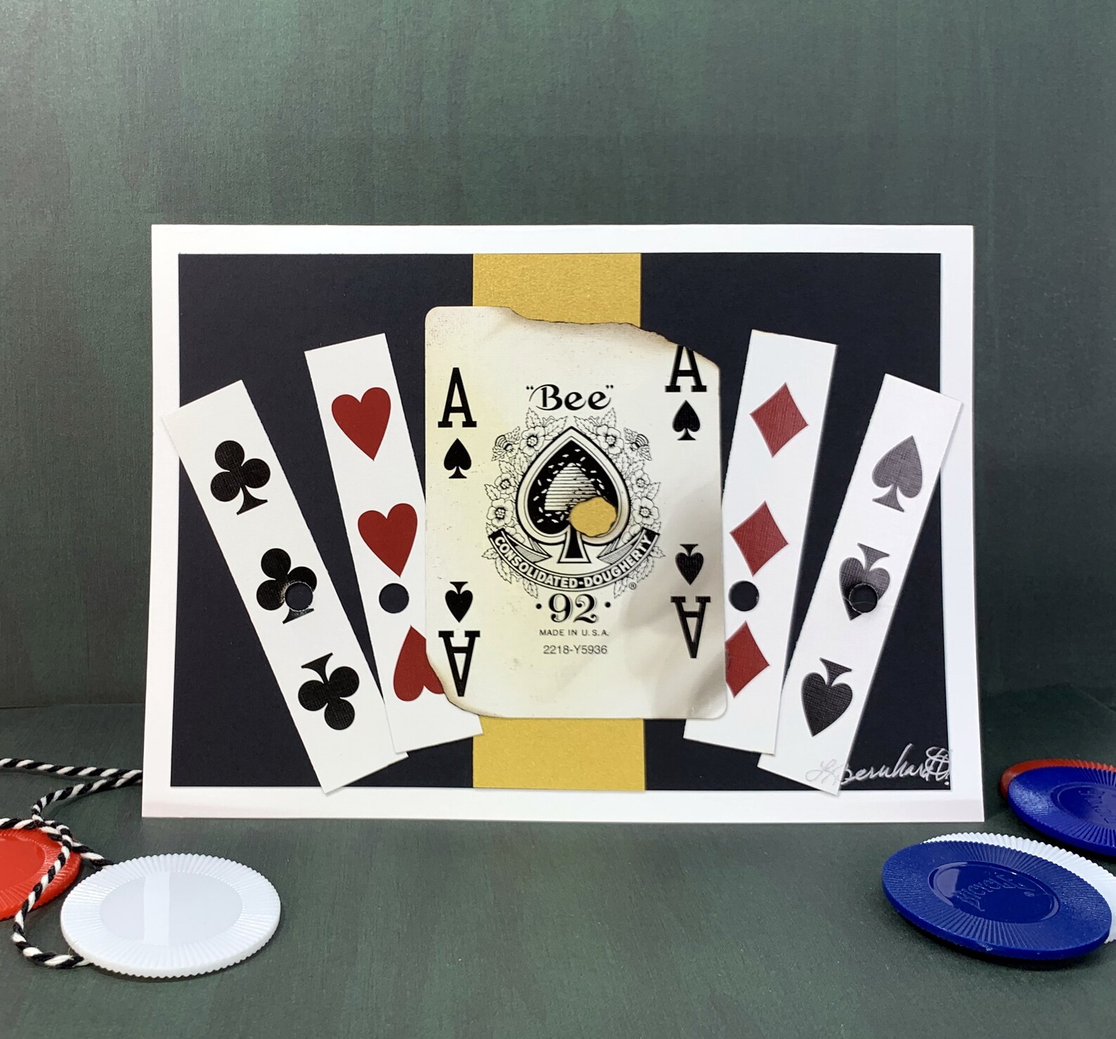 Ace of Spades Greeting Card, Poker Party Note Card, Lady Luck Gamblers ...