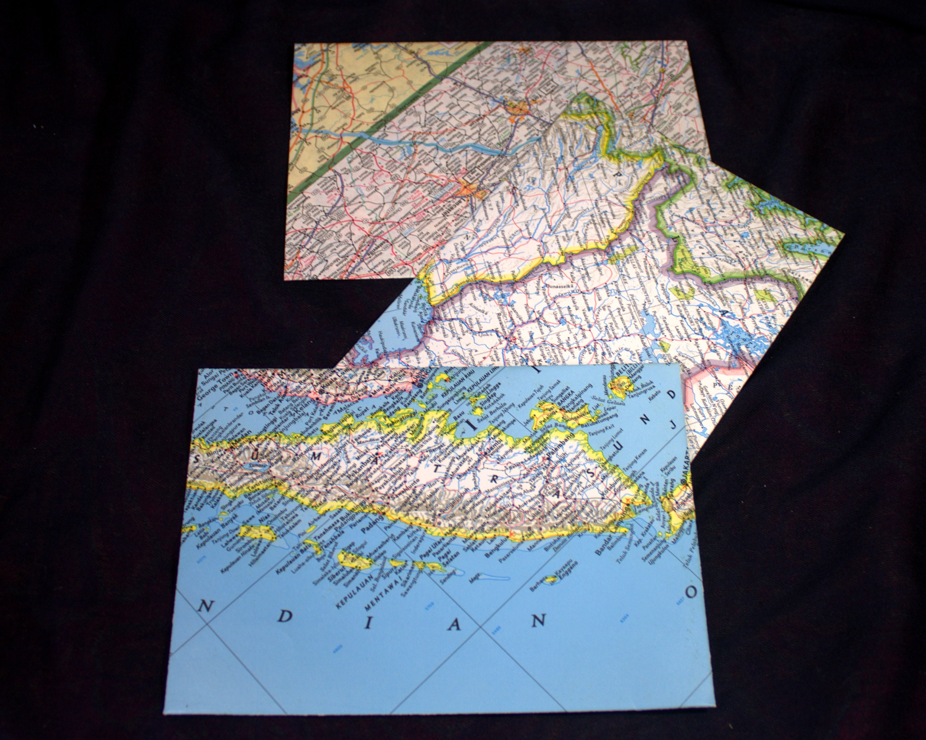 Handmade Recycled Map Envelopes Upcycled Envelelope Set Eco - Etsy