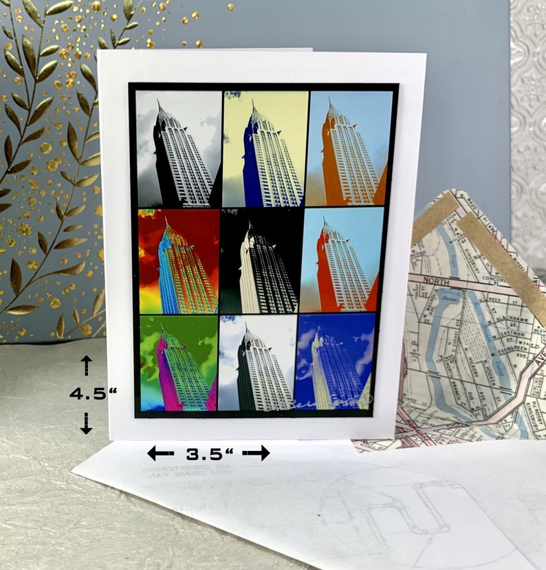 Chrysler Building Photo Card Set, NYC Collage, Upcycled Envelopes, Set ...