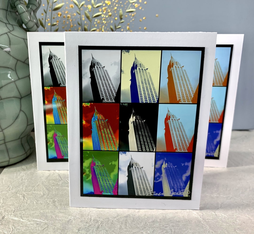 Chrysler Building Collage Photo Stationary Set of 5 Cards, 3.5" X 4.5 ...
