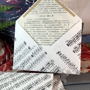 Recycled Sheet Music Paper Envelopes, Upcycled Music Sheet Stationary ...