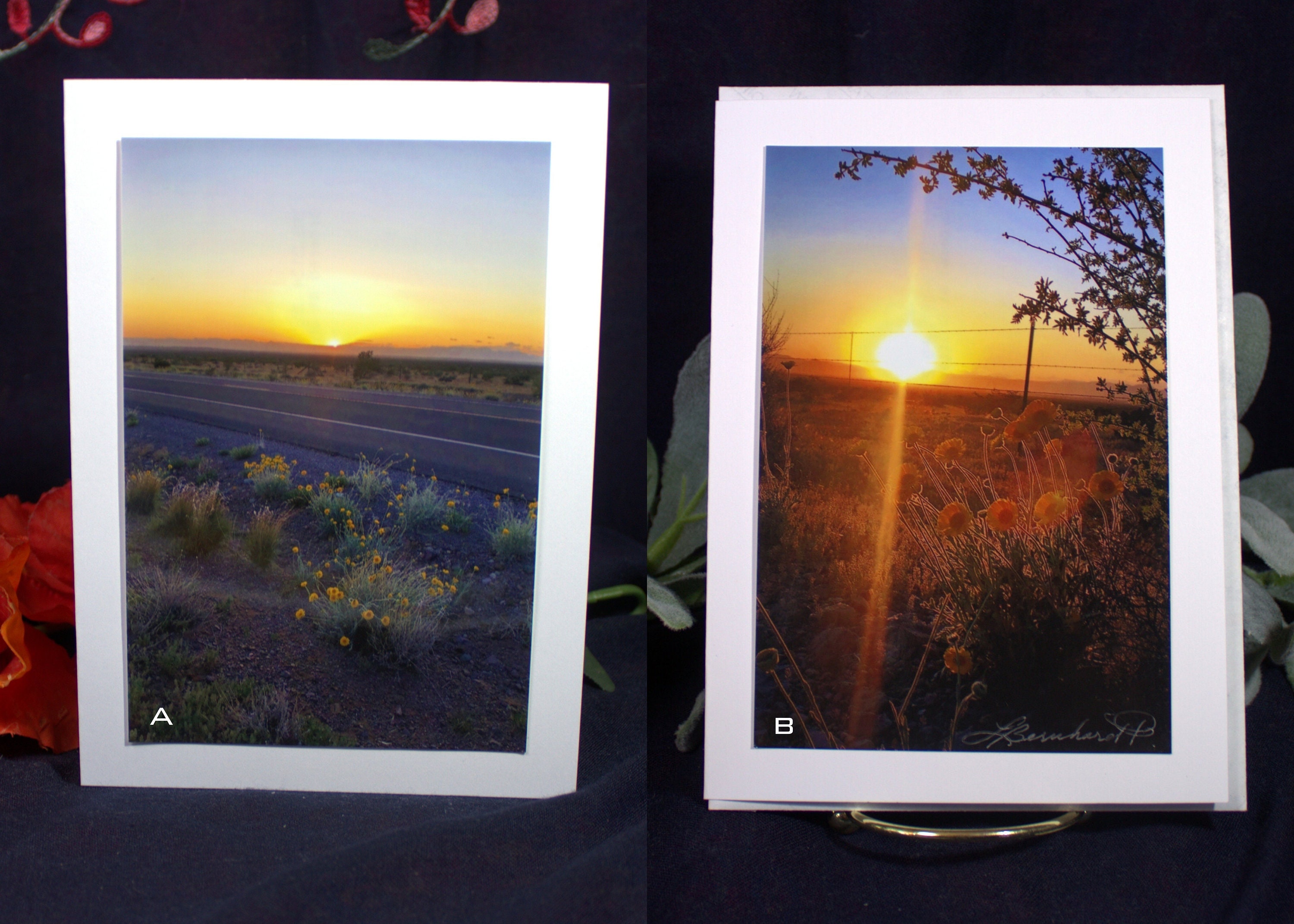Sunset Photography Photo Cards, Mountains Scene Note Cards, 5x7 SW ...