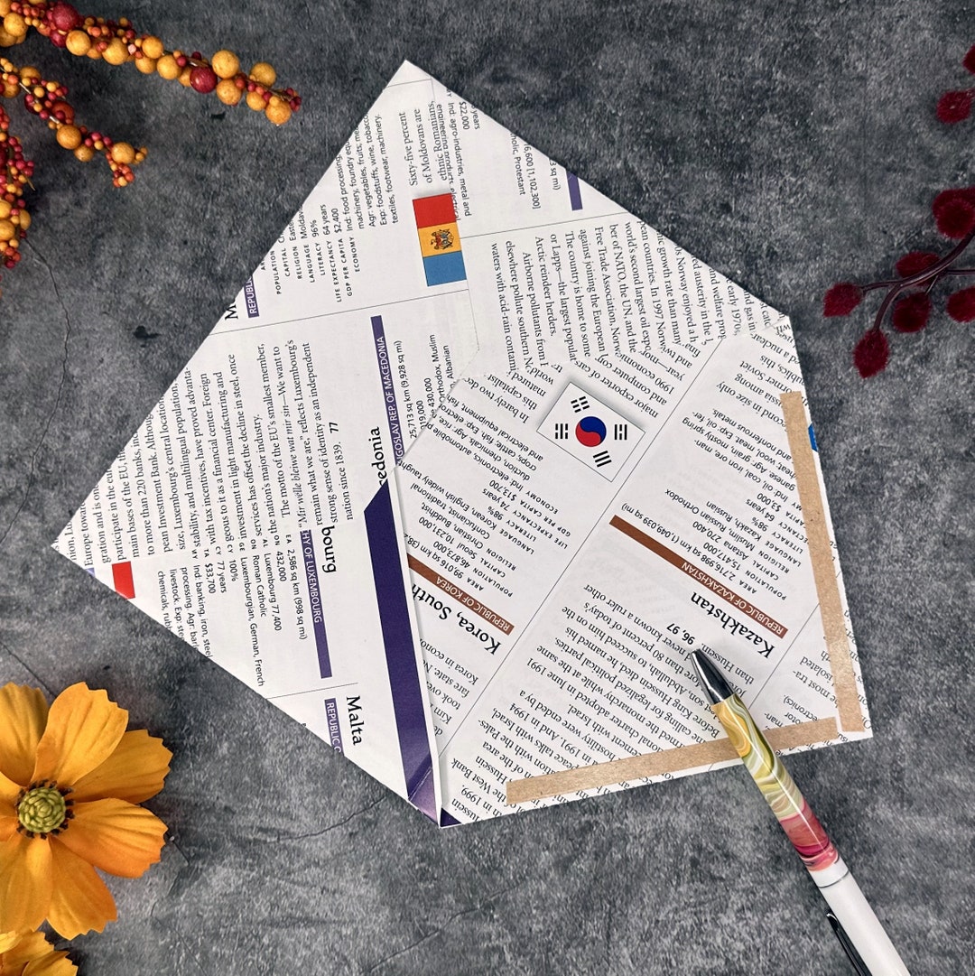 World Flags Paper Upcycled Envelopes Colorful Recycled Flags - Etsy