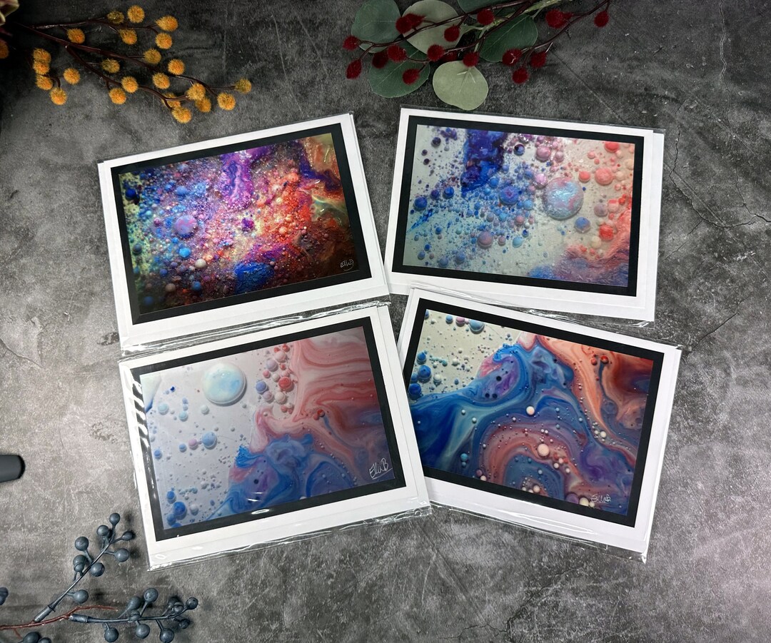 Colors of the Cosmos Stationary Cards Set of 4, Galaxy Fine Art Prints ...