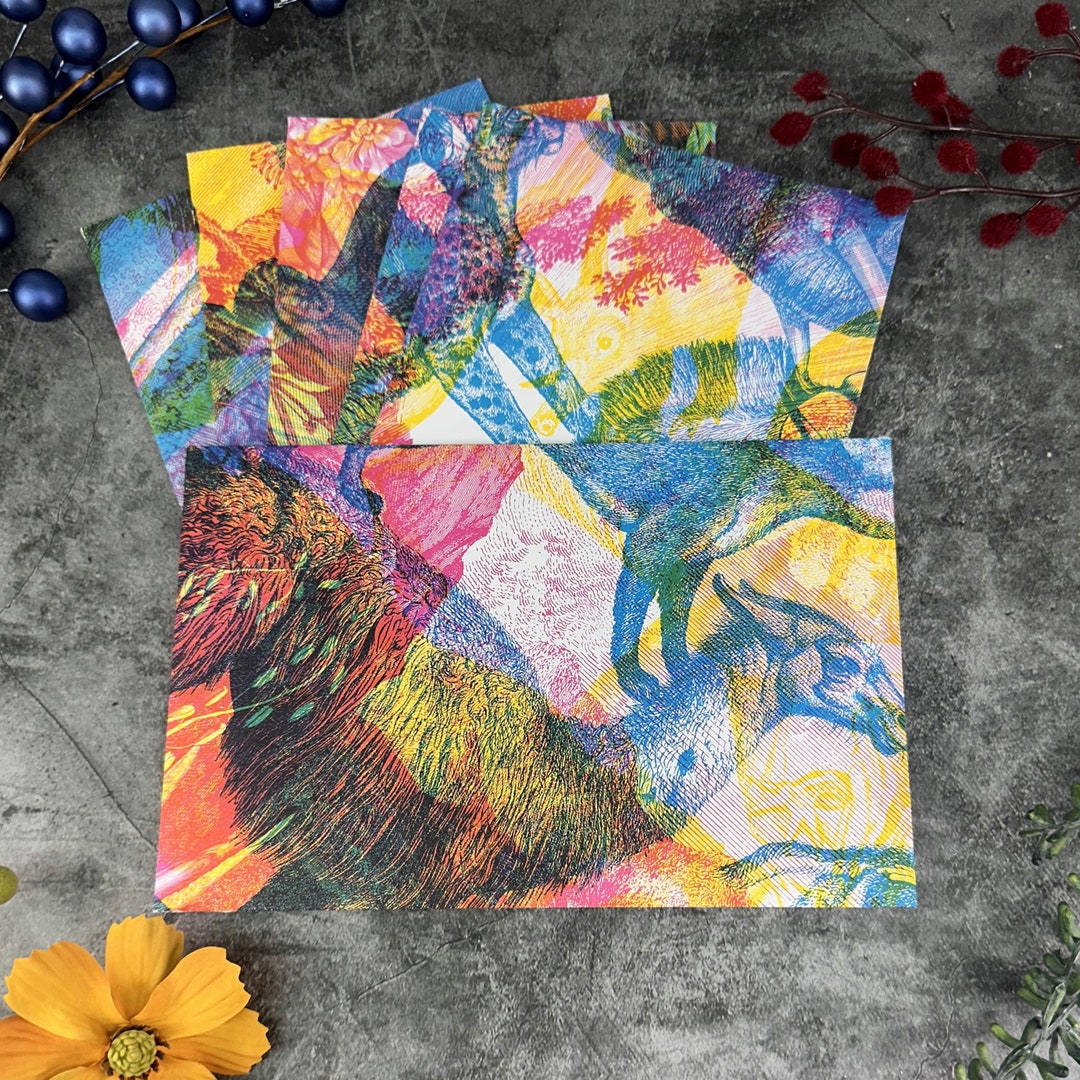 Animal Print Upcycled Envelopes, Handcut Handfolded Recycled ...