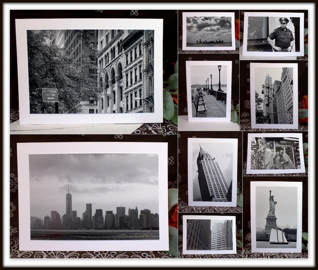 NYC Photo Greeting Cards, Manhattan Landmarks, Handmade Envelopes - Etsy