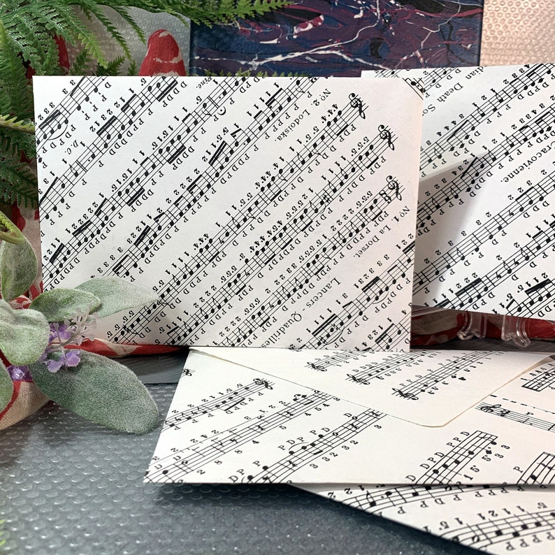 Recycled Sheet Music Paper Envelopes, Upcycled Music Sheet Stationary ...