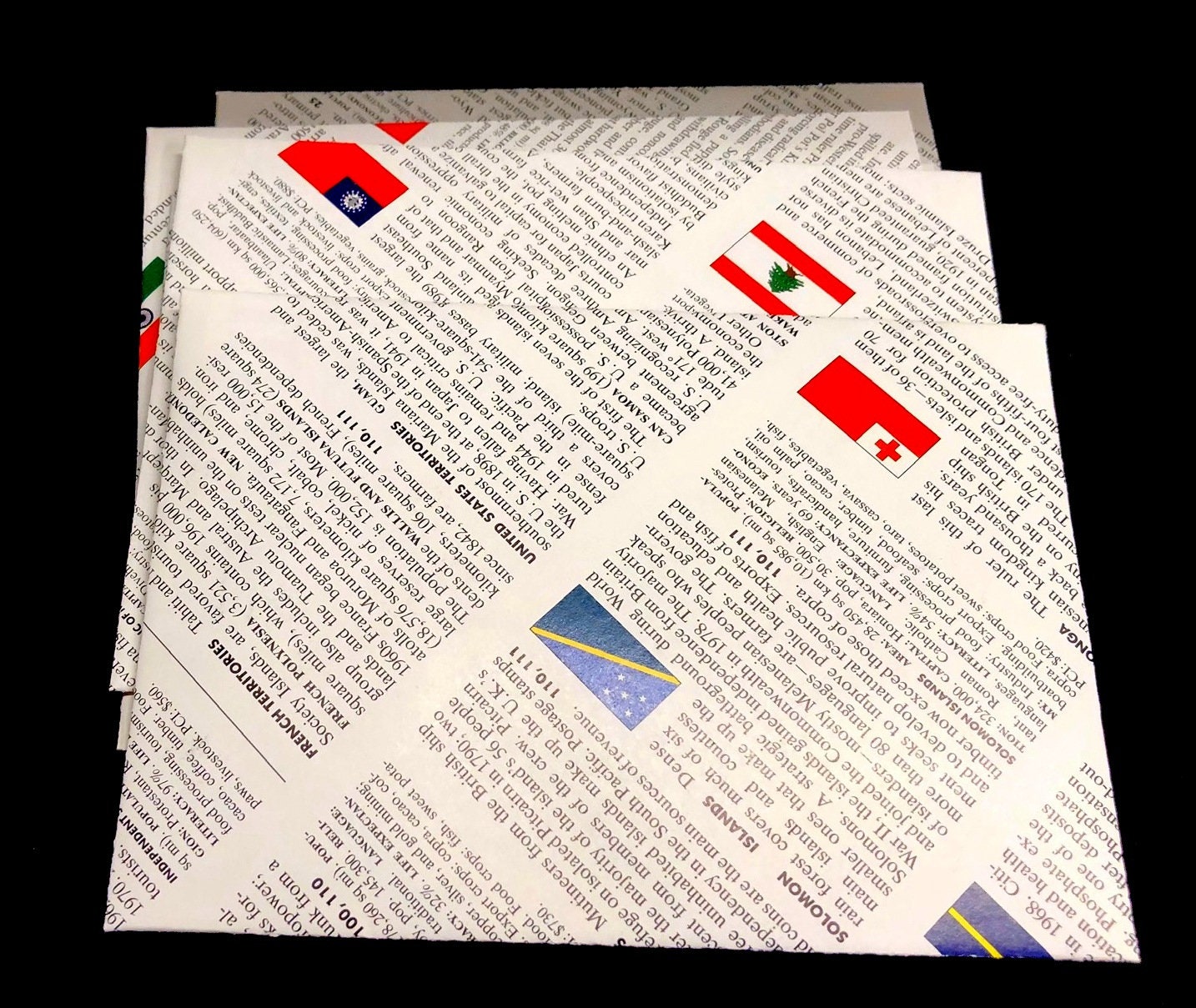 World Flags Paper Upcycled Envelopes Colorful Recycled - Etsy