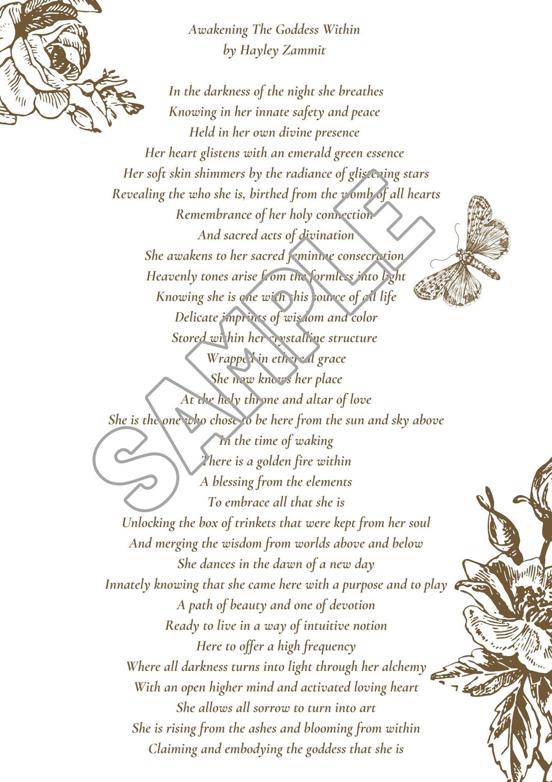 Awakening the Goddess Within Poem / Digital Print - Etsy