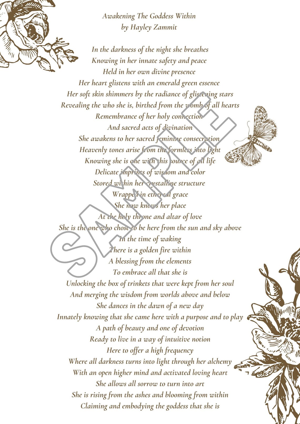 Awakening the Goddess Within Poem / Digital Print - Etsy