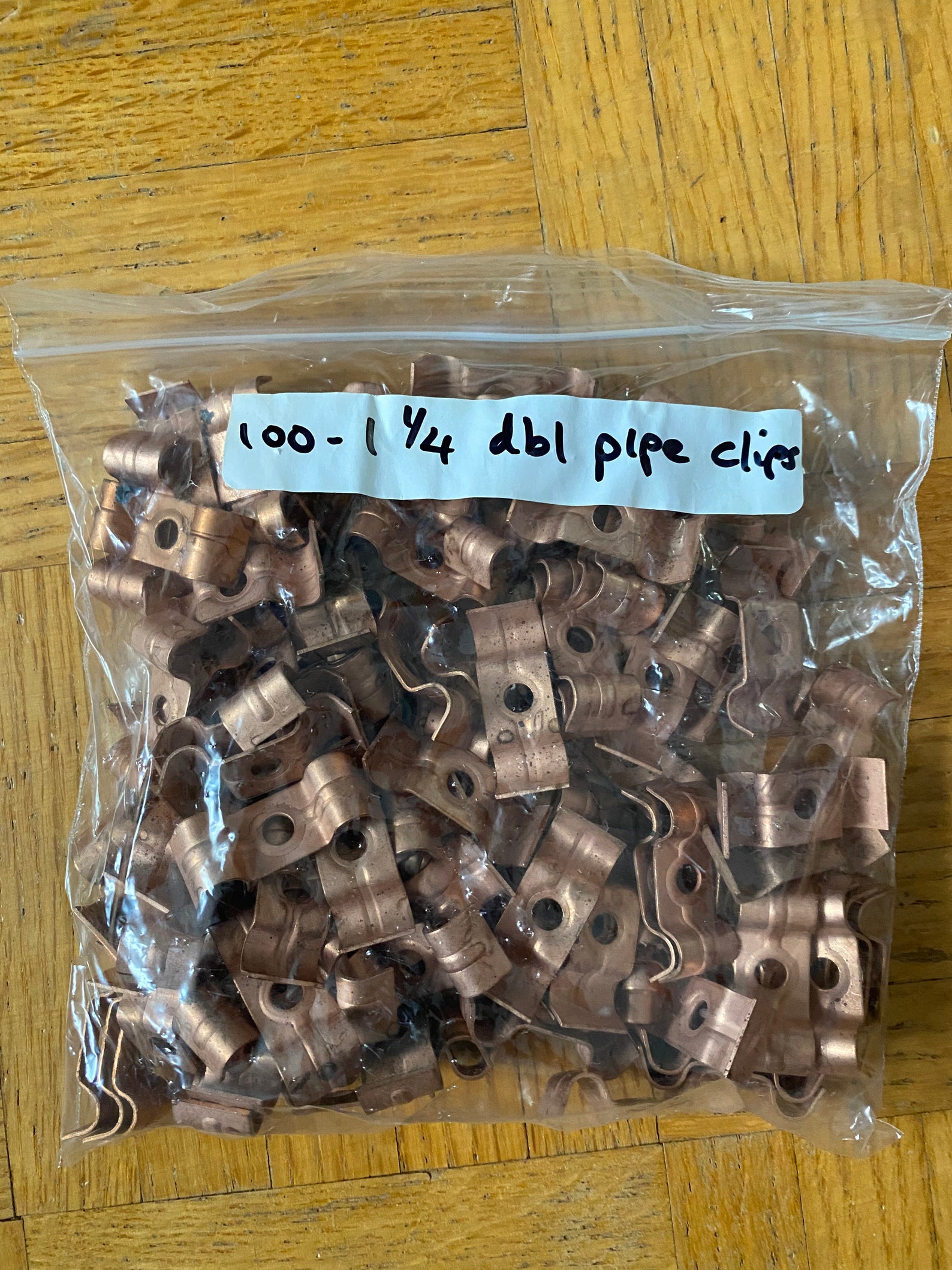 Copper 1 1/4" Double Pipe Clips for Plumbing (100 Pieces) - Etsy