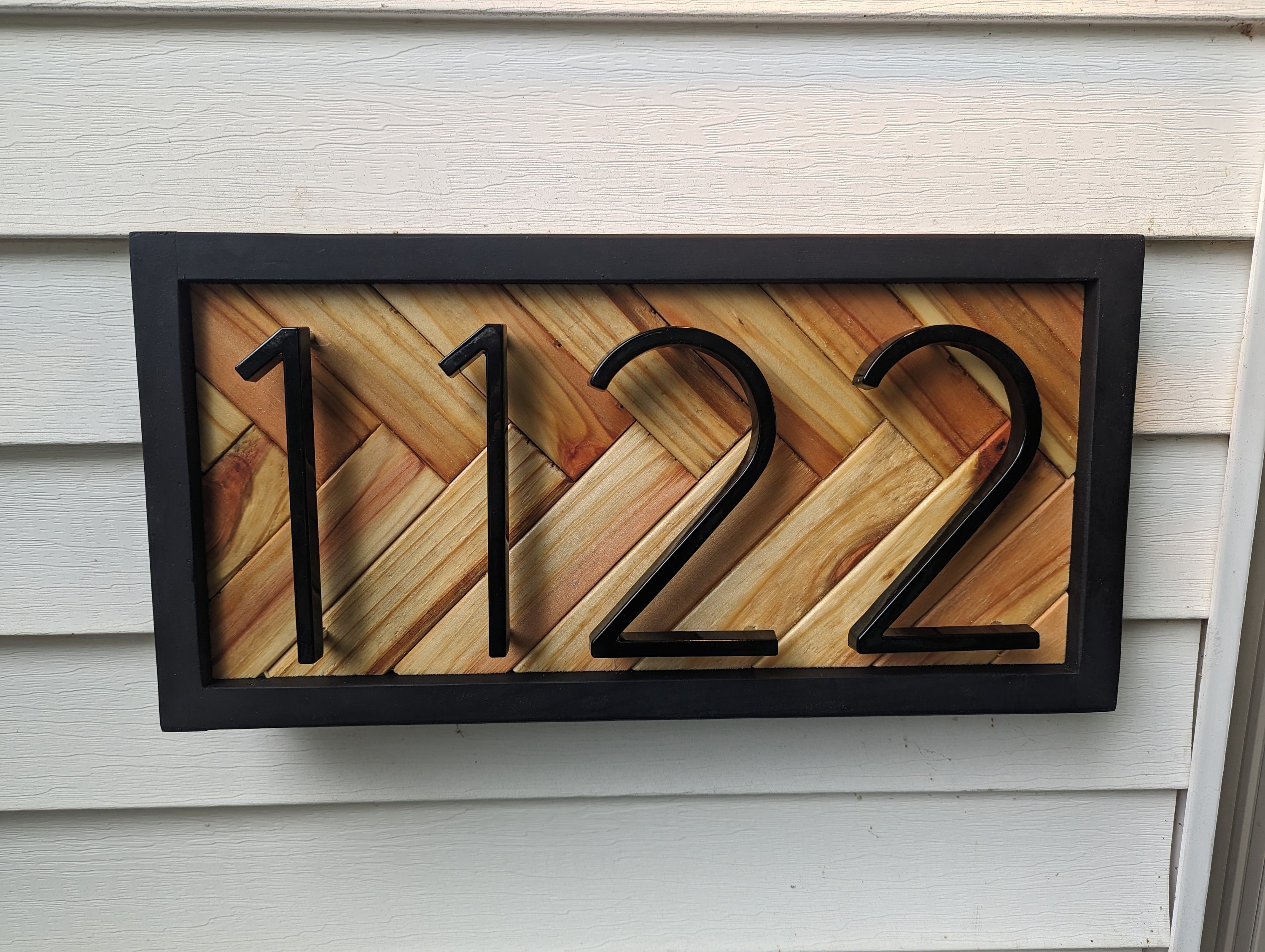 Horizontal Herringbone Address Sign - Etsy