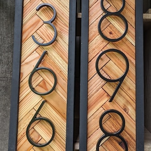Modern Vertical Herringbone Address Sign - Etsy