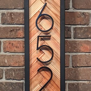 Modern Vertical Herringbone Address Sign - Etsy
