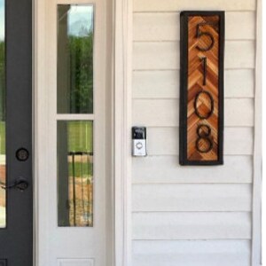 Modern Vertical Herringbone Address Sign - Etsy