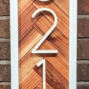 Modern Vertical Herringbone Address Sign - Etsy