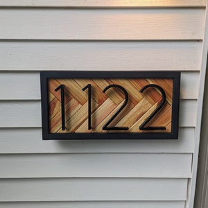 Horizontal Herringbone Address Sign - Etsy