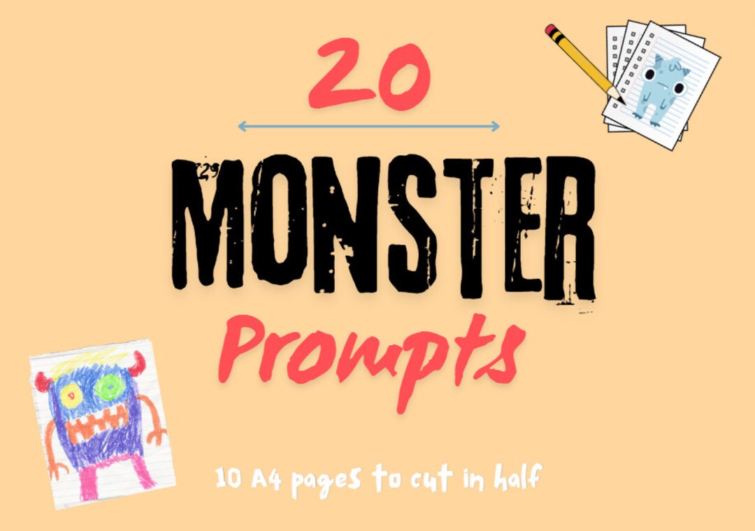 MONSTER ART Lesson Plan Task Cards 20 Monster Drawing Prompts for Years ...