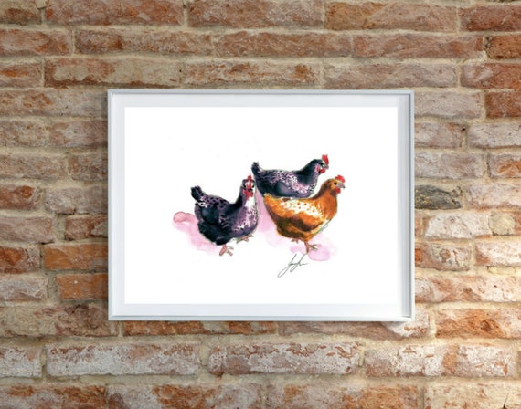 Original Farm Chicken Downloadable Art Print - Etsy