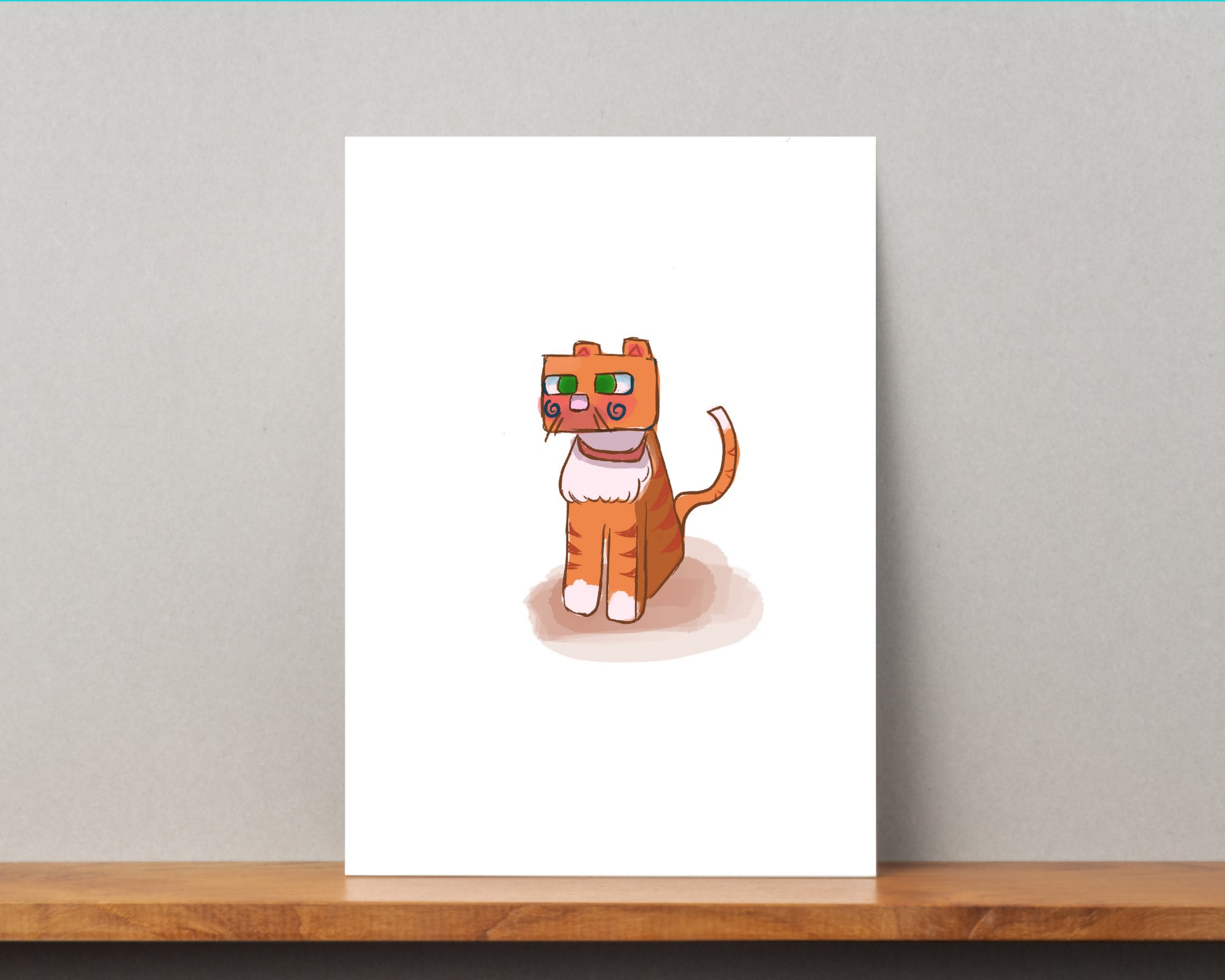 Mine Craft Set of 2 Prints | Axolotl, Cat Printables | Instant Download ...