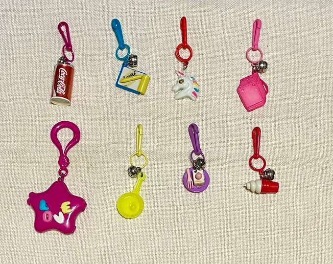 Vintage 80s Retro Plastic Charms Coca-cola Can, Note Pad, Unicorn ...