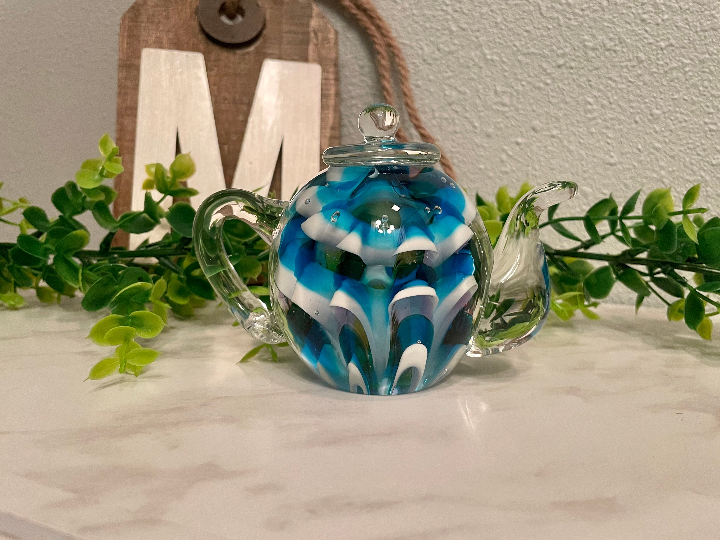 Vintage Teapot Art Glass Teapot Paperweight | Etsy