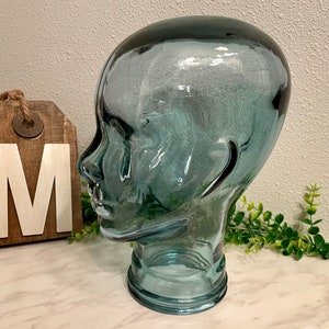 Vintage Blue Glass Mannequin Head - Etsy