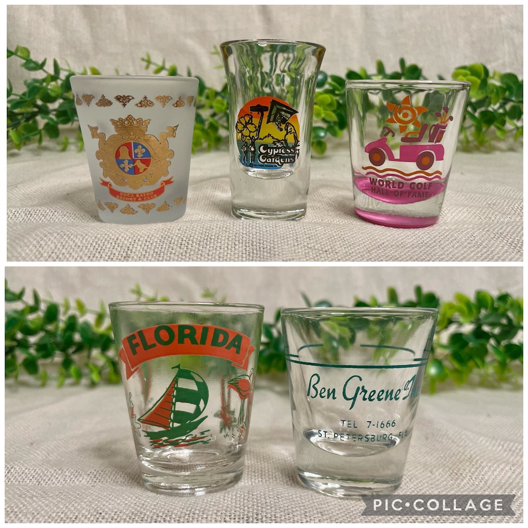 Vintage Florida Souvenir Shot Glasses Boca Raton Resort & Club, Cypress ...