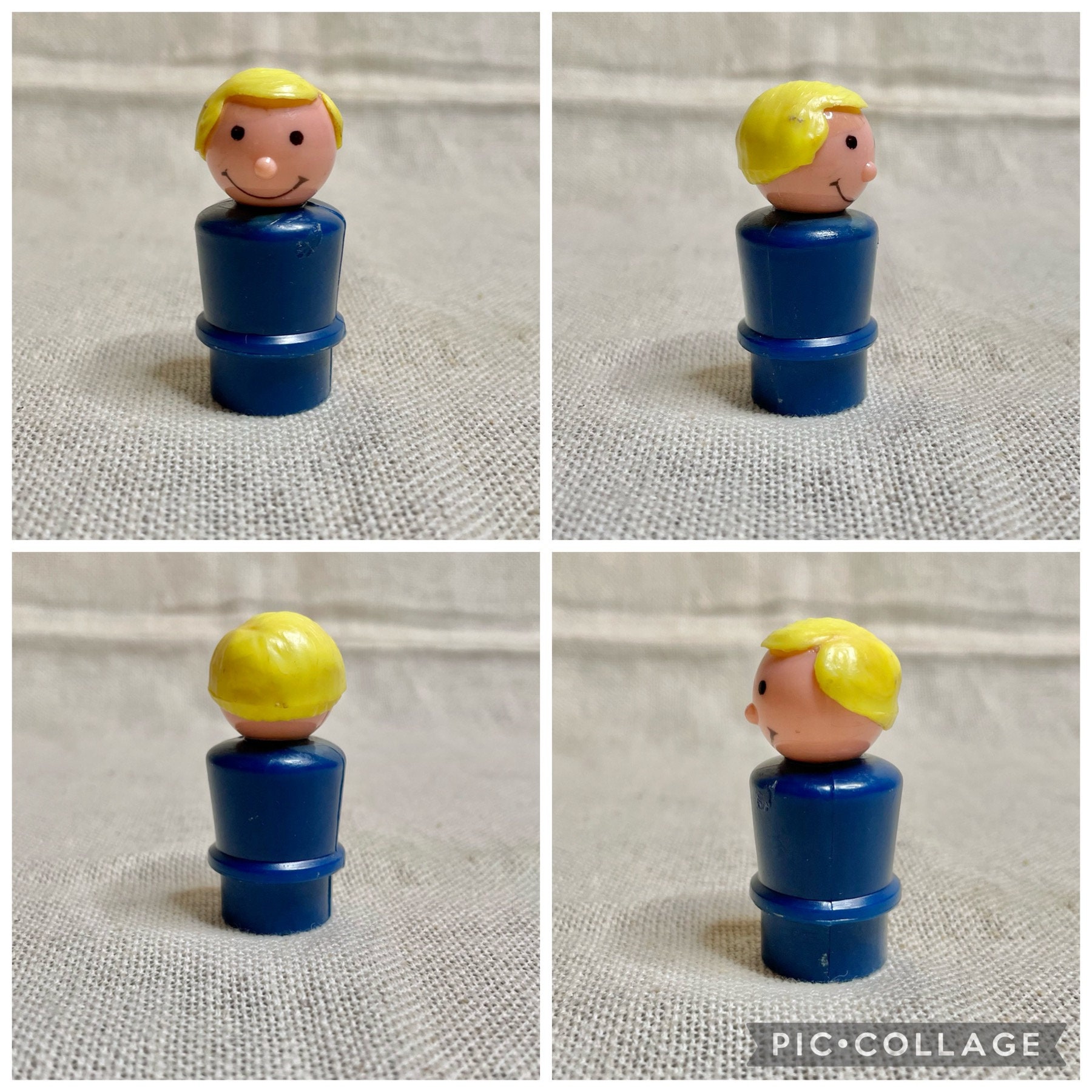 Vintage Blue Box Plastic Little People Blue Haired Mom, Orange Haired ...