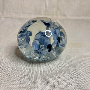 Vintage Joe Rice Art Glass Floral Controlled Bubble Paperweight Pink ...