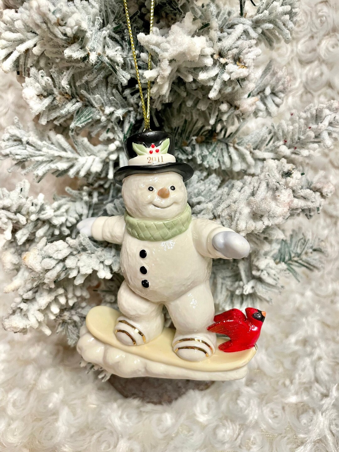 Lenox Snowboarding Snowman 2011 Snowman Christmas Ornament - Etsy