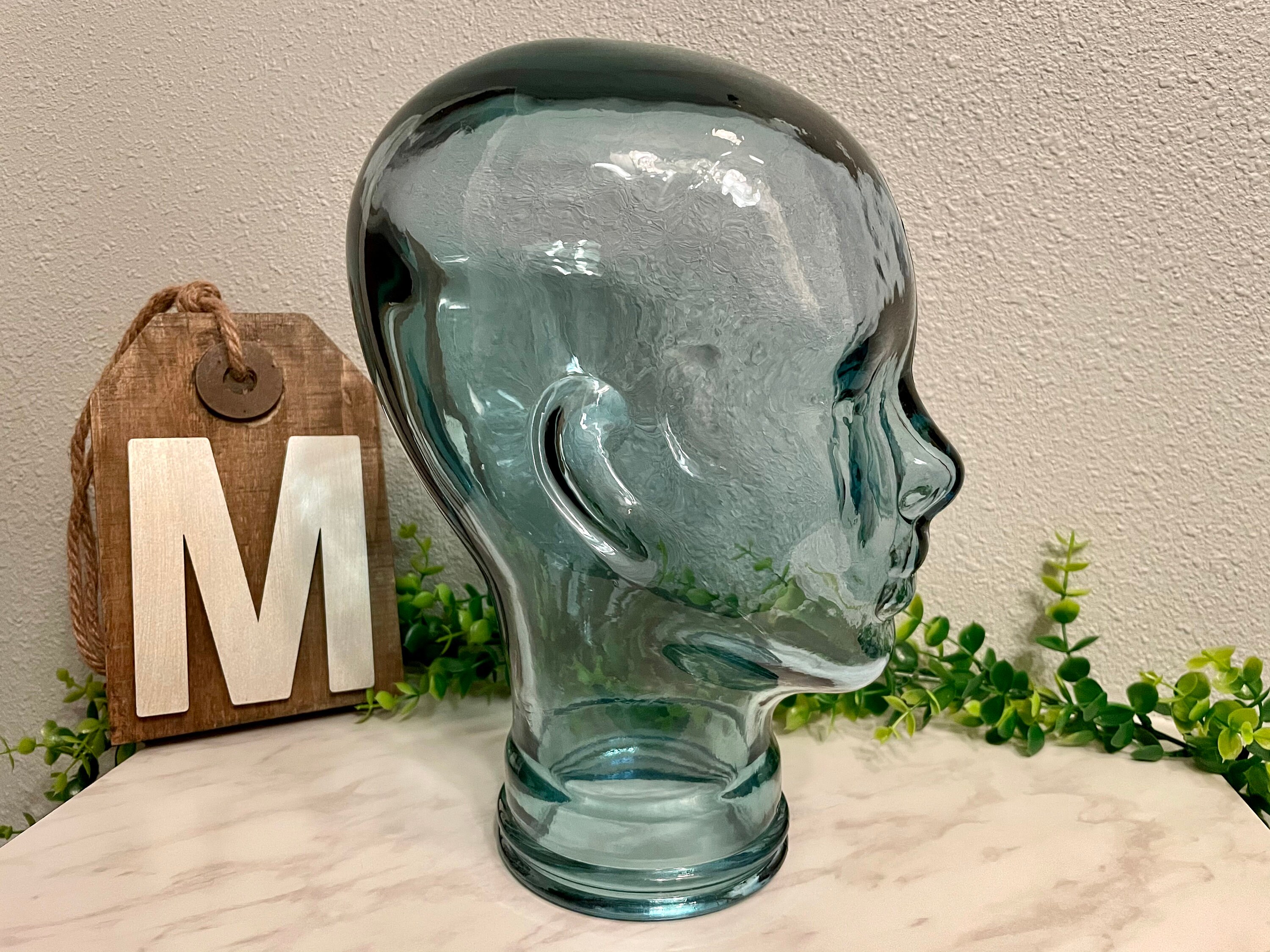 Vintage Blue Glass Mannequin Head - Etsy