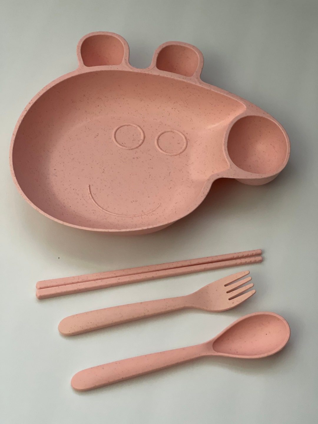 Kids Toddlers Pig (peppa Style) Plates (cutlery Set) - Etsy