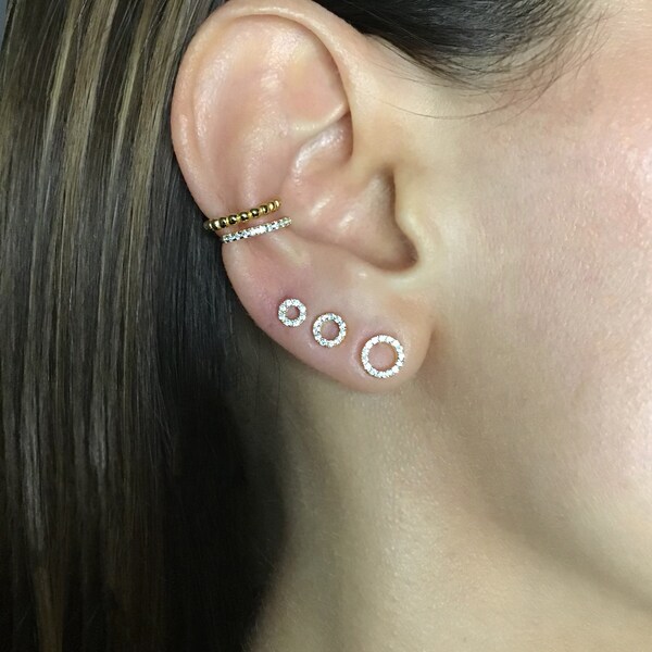 Open Circle Studs - Etsy