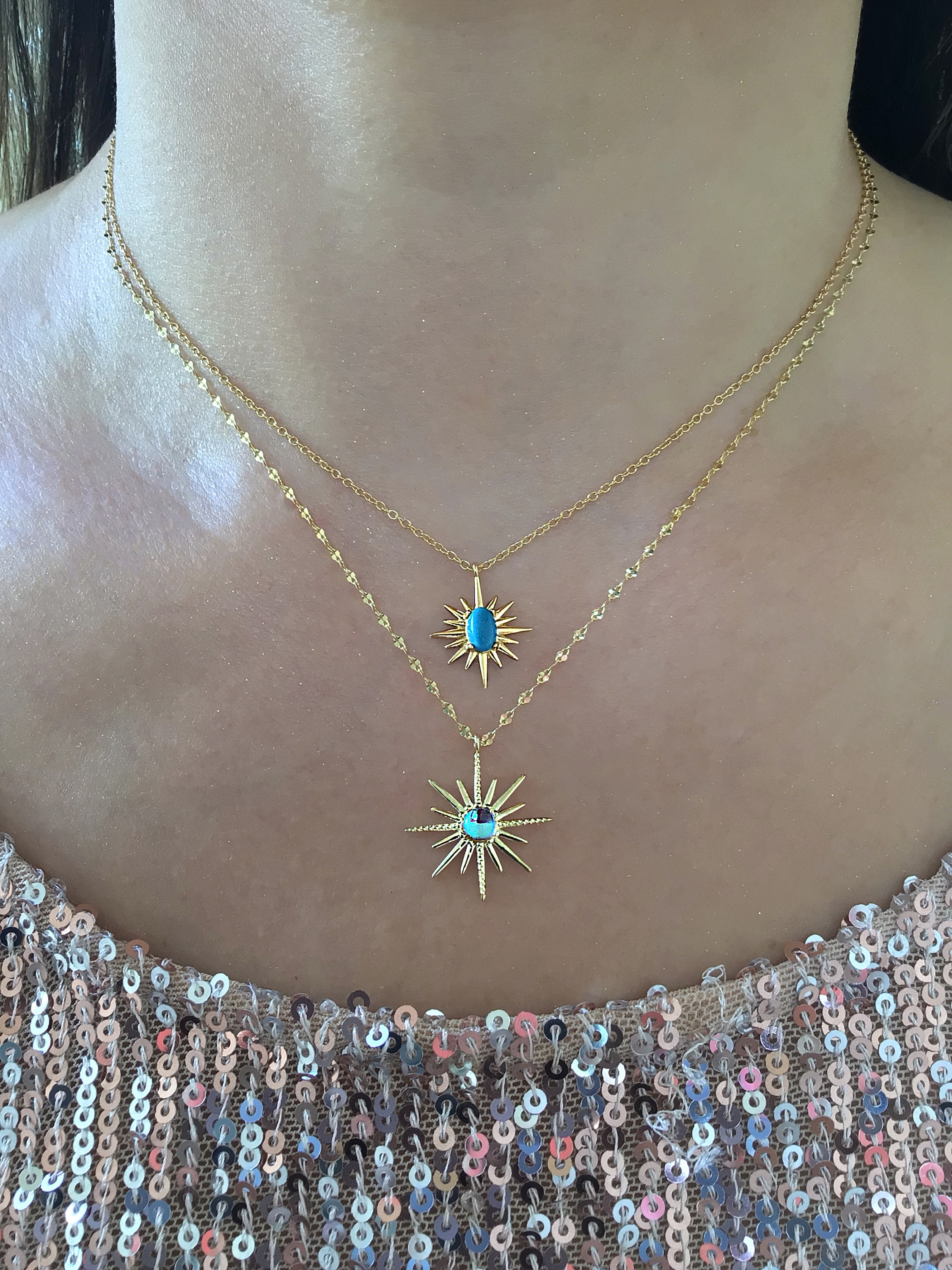 Starburst Necklace in Sterling Silver Star Necklace North | Etsy