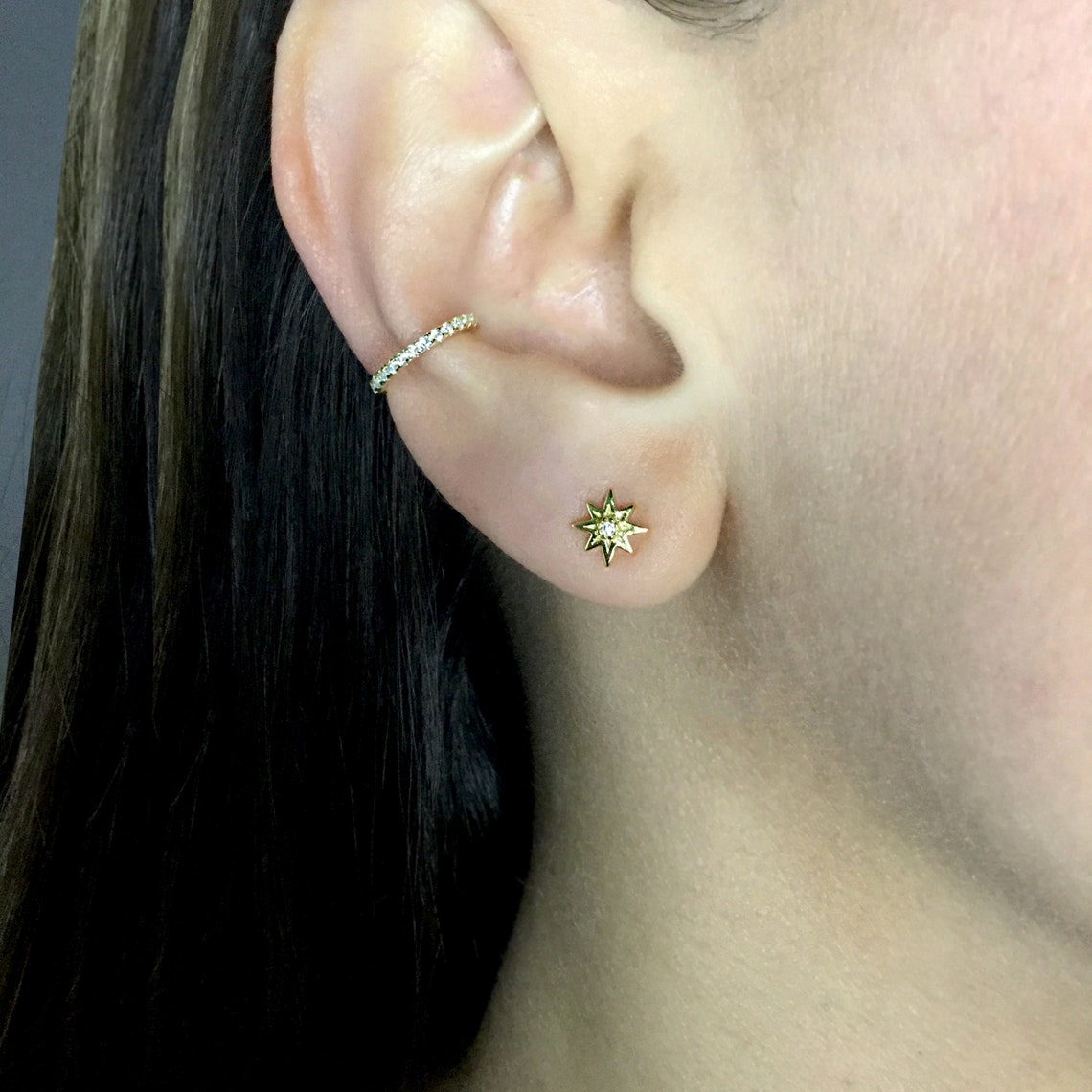 Starburst stud earrings Sterling Silver Star earrings Star | Etsy