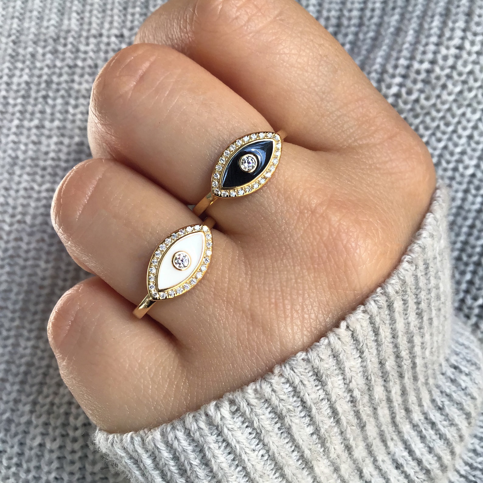 Eye Ring Evil Eye Ring Gold Eye Ring Statement Ring CZ | Etsy