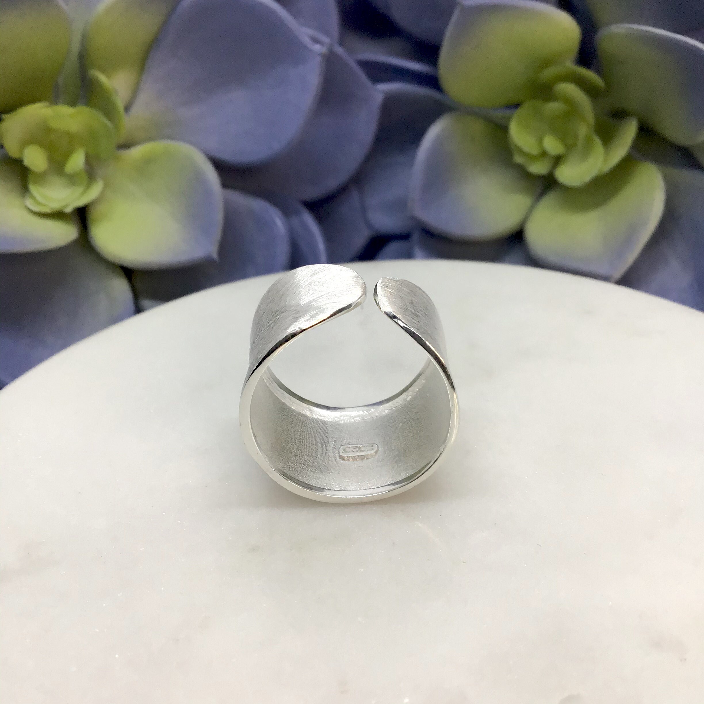 Sterling Silver Wide Band Open Ring Adjustable Ring Wide - Etsy