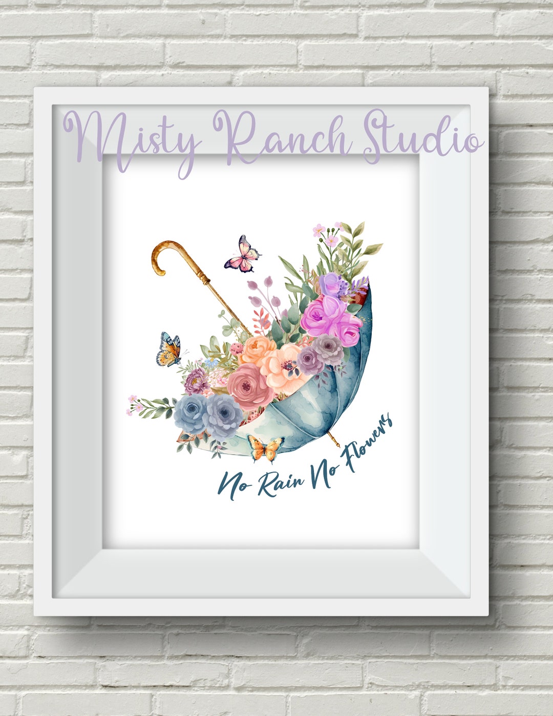 No Rain, No Flowers, Suicide Awareness, UNFRAMED, Art Print, Wall Decor ...
