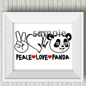 ASL peace Love Panda Digital PNG JPEG Sublimation Design, Digital ...