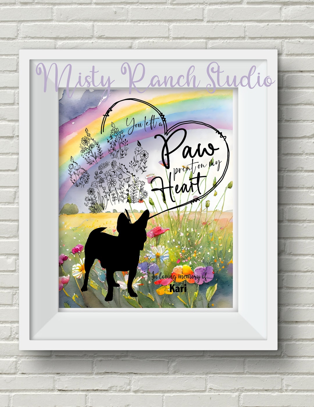 Dog or Cat Memorial Print "you Left a Paw Print on My Heart ...