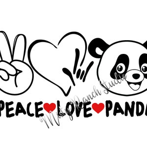 ASL peace Love Panda Digital PNG JPEG Sublimation Design, Digital ...