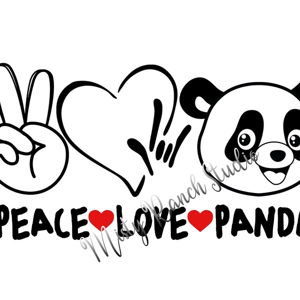 Peace Love Panda Png - Etsy