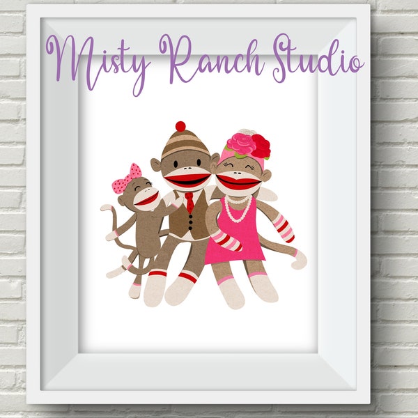 Sock Monkey Art - Etsy
