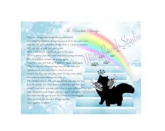 DIGITAL Printable rainbow Bridge CAT Poem - Etsy