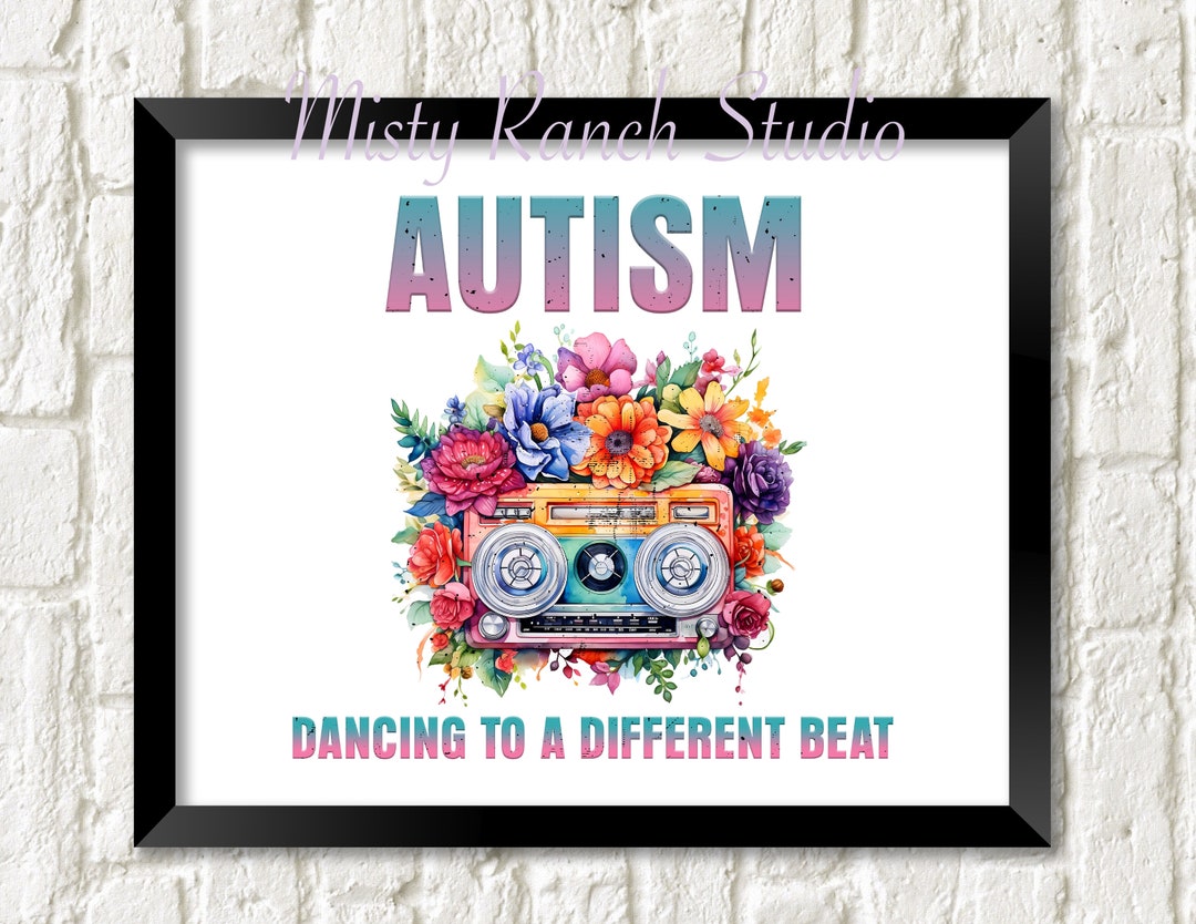 Autism Dancing to a Different Beat, Boom Box Watercolor Art Print ...